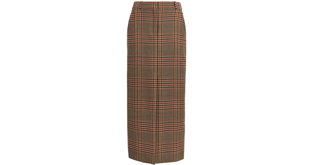 Veronica Beard Plaid Maxine Midi Skirt in Brown | Lyst