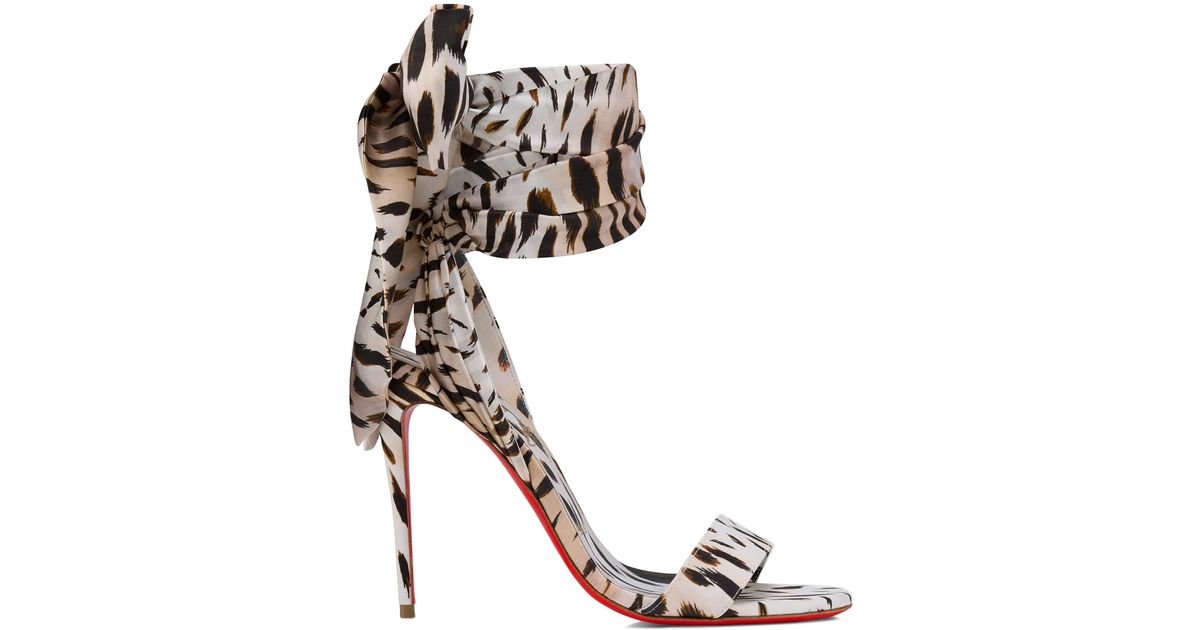 Christian Louboutin Sandale Du Désert Silk Sandals 100 in Pink | Lyst