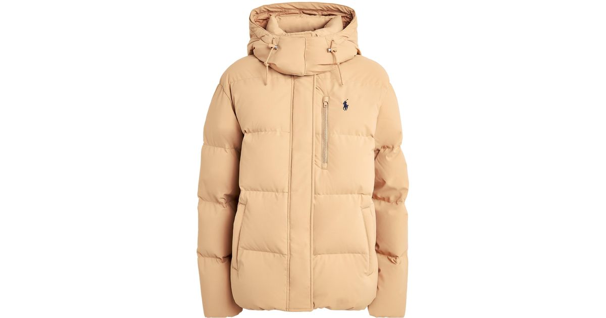 Polo Ralph Lauren Polo Pony Down Puffer Jacket in Natural | Lyst