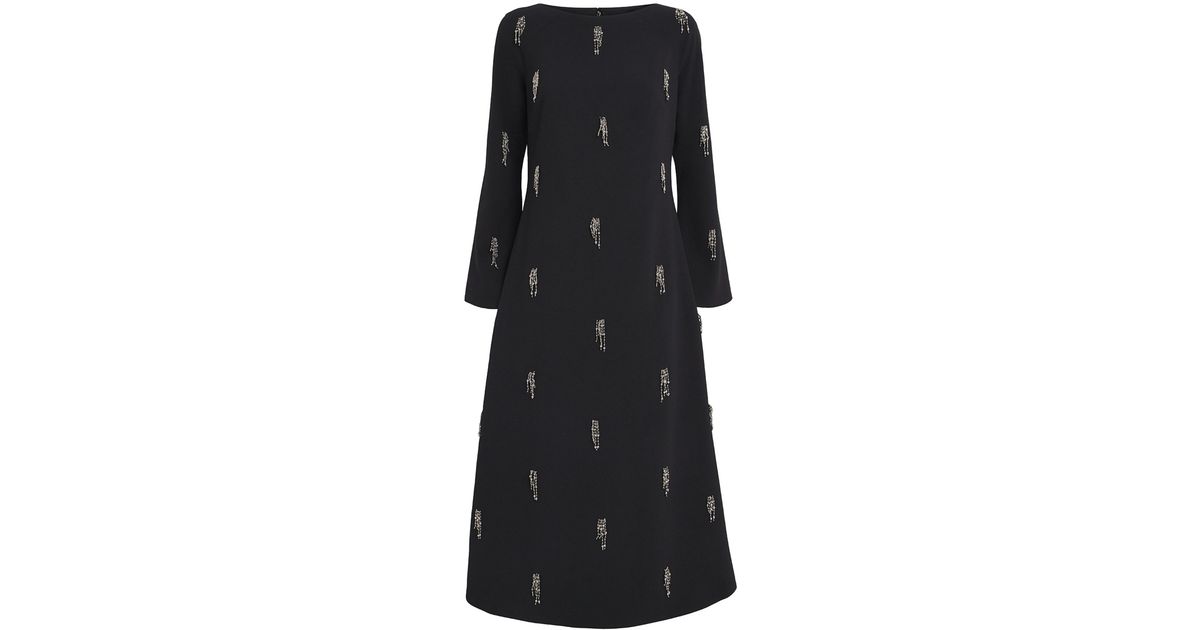 Jonathan Simkhai Embellished Coretta Midi Dress in Black | Lyst UK