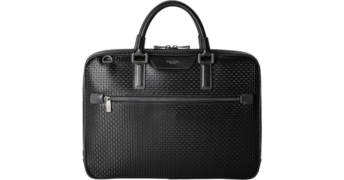 Serapian Extra Slim Stepan Briefcase in Black for Men | Lyst