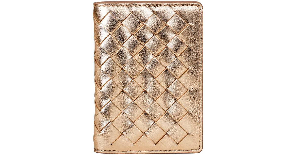 Aspinal of London Leather Double Fold Card Holder in Natural | Lyst
