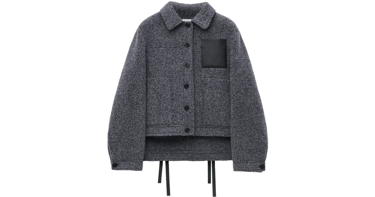 Loewe Wool-Blend Workwear Jacket in Gray | Lyst