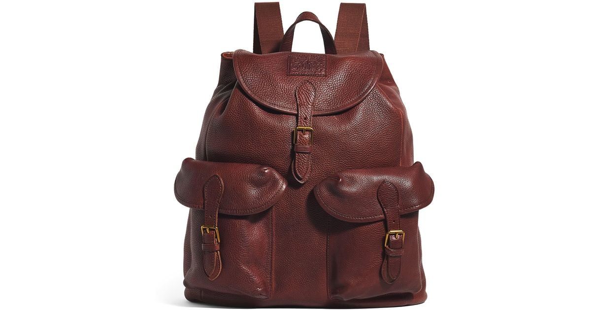 Polo Ralph Lauren Leather Heritage Backpack in Brown for Men | Lyst