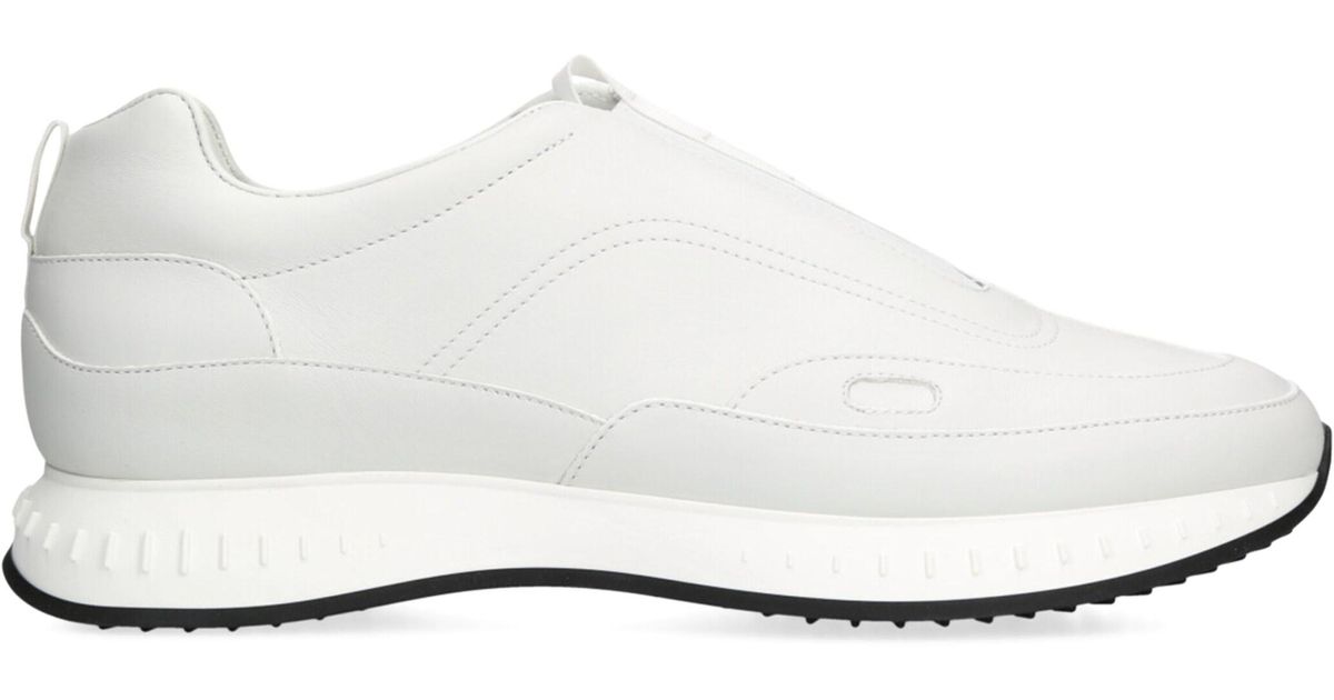 John Lobb Leather Stream Elastic Sneakers in White for Men | Lyst UK