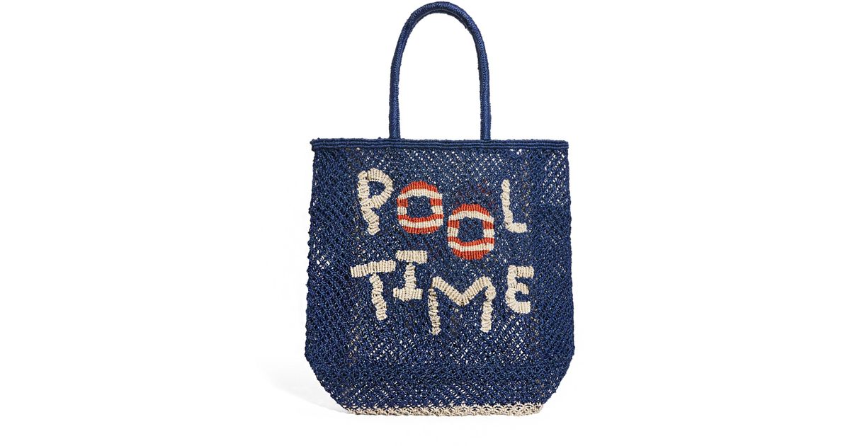 The Jacksons Jute Barry Pool Time Tote Bag in Blue | Lyst