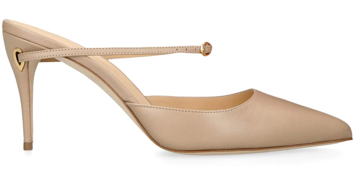 Jennifer Chamandi Leather Giuseppe Mules 85 in Natural | Lyst