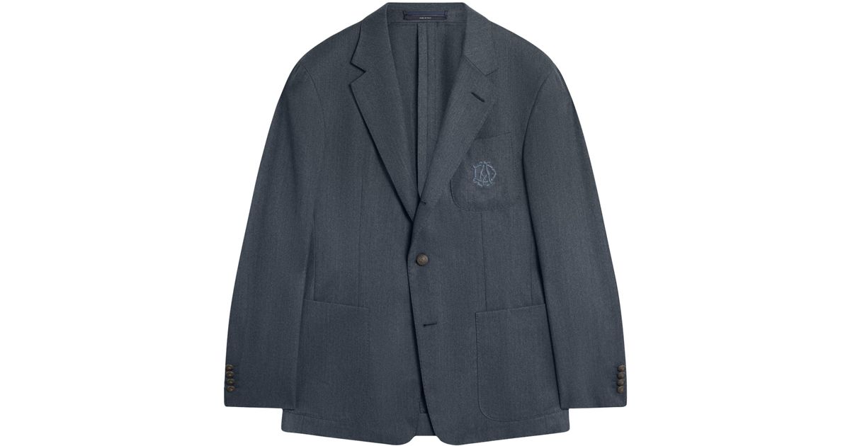 dunhill Superfine Merino Wool Flannel Cavendish Blazer in Blue for Men ...