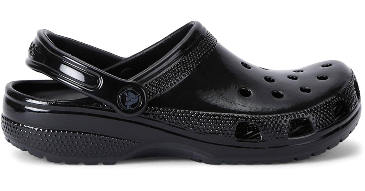 Crocs™ High-Shine Classic Clogs in Black | Lyst