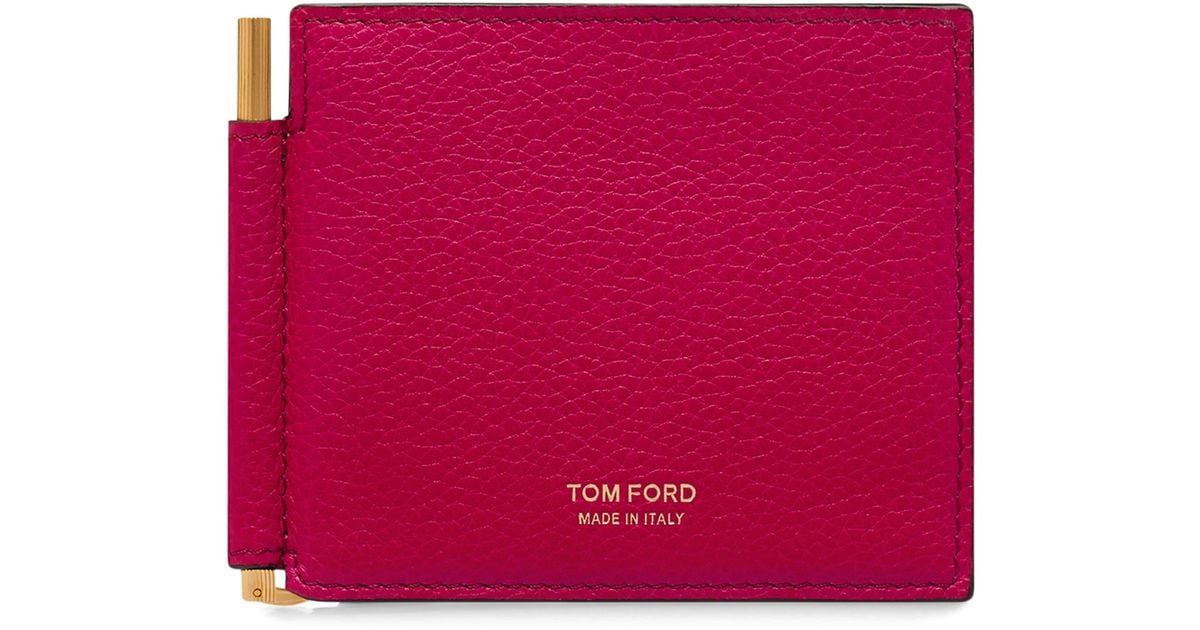 Tom Ford Leather T-Line Money Clip Wallet in Red for Men | Lyst