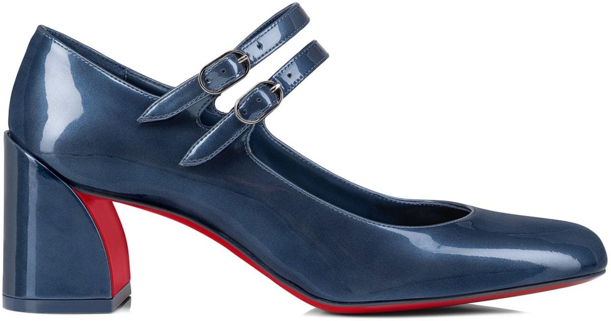Christian Louboutin Miss Jane Leather Pumps 55 in Blue | Lyst