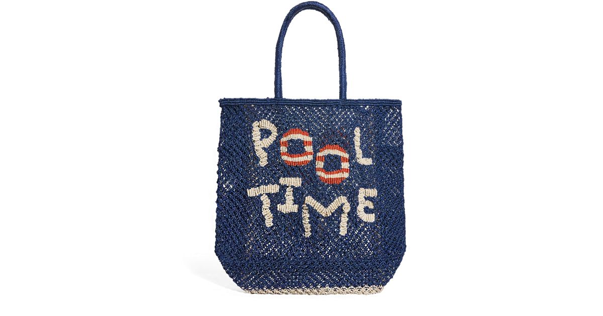 The Jacksons Jute Barry Pool Time Tote Bag in Blue | Lyst UK