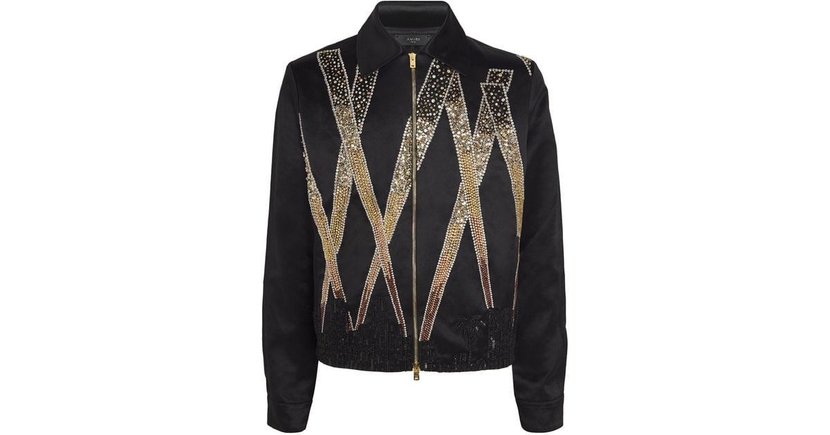 Amiri Crystal-Embellished Spotlight Blouson Jacket in Black for Men | Lyst