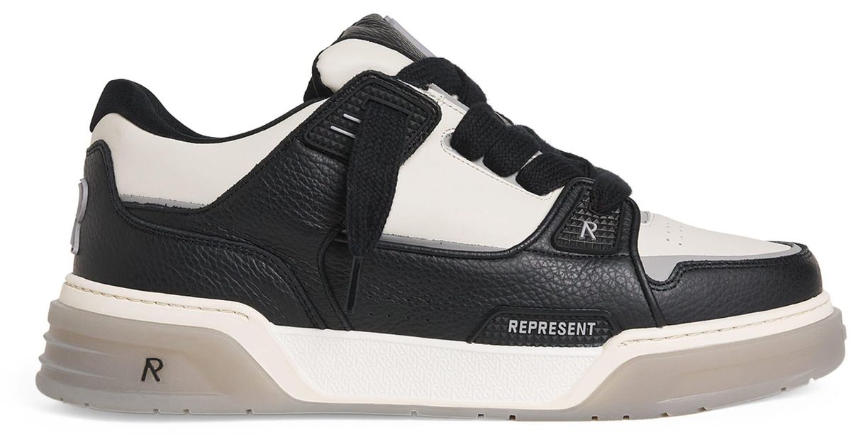 Represent Leather Studio Sneakers in Black for Men | Lyst