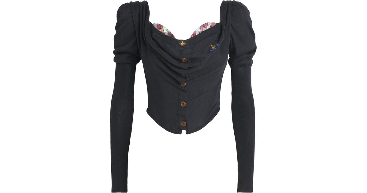 Vivienne Westwood Bea Corset Cardigan in Black | Lyst UK