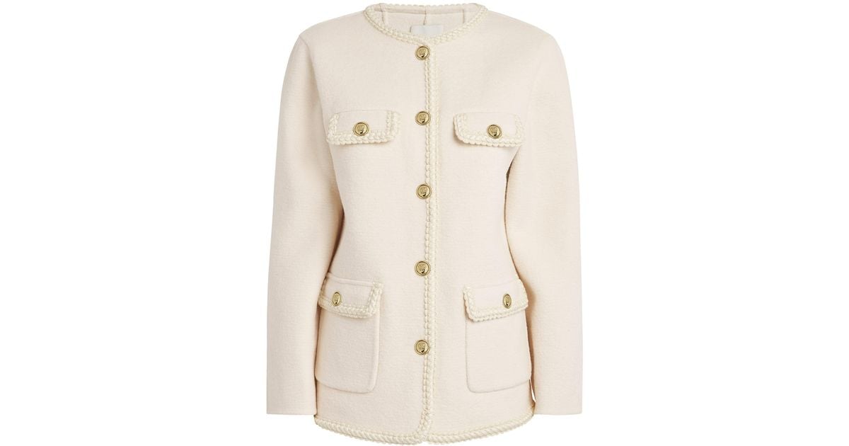 Sandro Wool-Blend Tailored Coat in Natural | Lyst