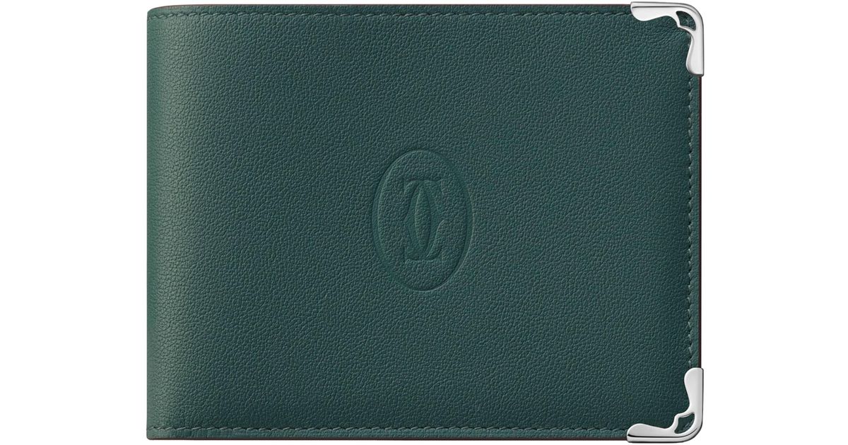 Cartier Calfskin Must De Wallet in Green for Men | Lyst UK