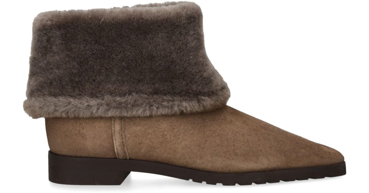 TOTEME Shearling Fold-Down Ankle Boots in Brown | Lyst Canada