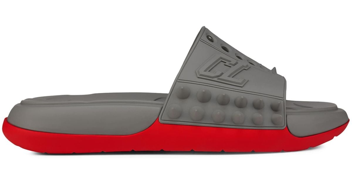 Christian Louboutin Take It Easy Slides in Gray for Men | Lyst