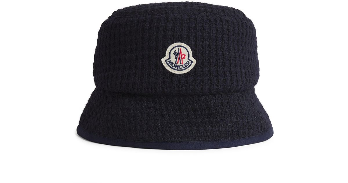 Moncler Reversible Logo-Patch Bucket Hat in Black for Men | Lyst UK