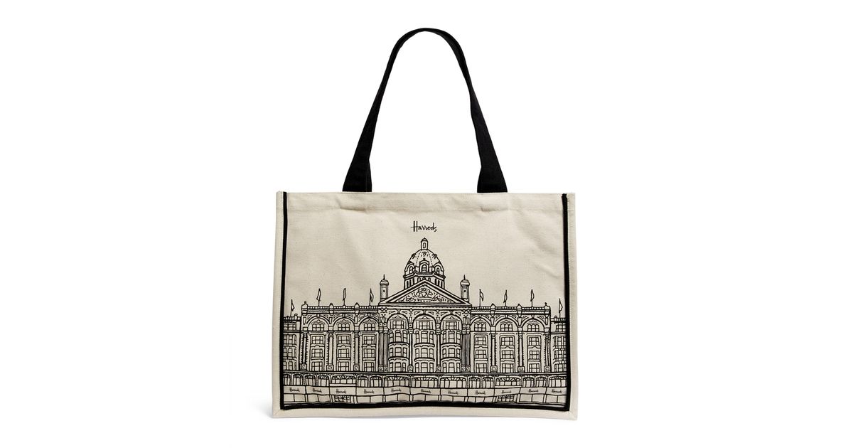 Harrods Large Outline Tote Bag in Metallic | Lyst UK