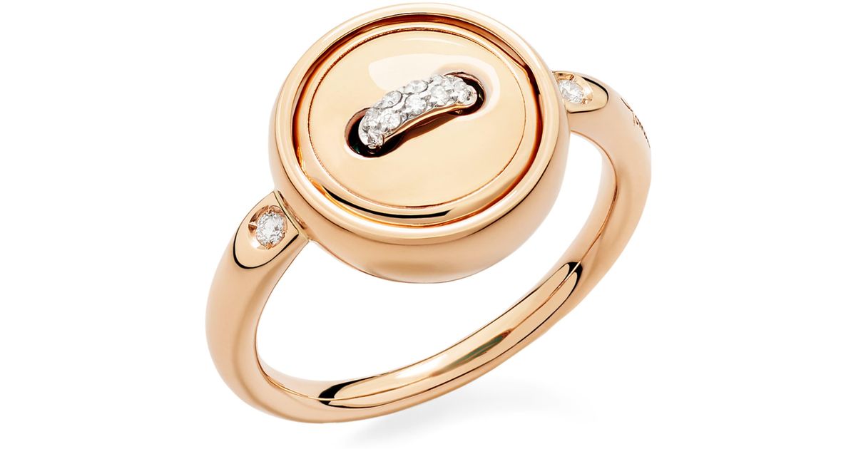 Pomellato Diamond And Pom Pom Dot Ring in Metallic | Lyst