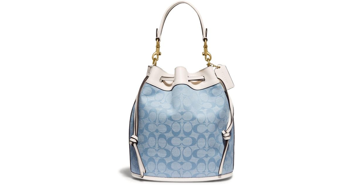 COACH Signature Chambray Field Bucket Bag in Blue | Lyst UK