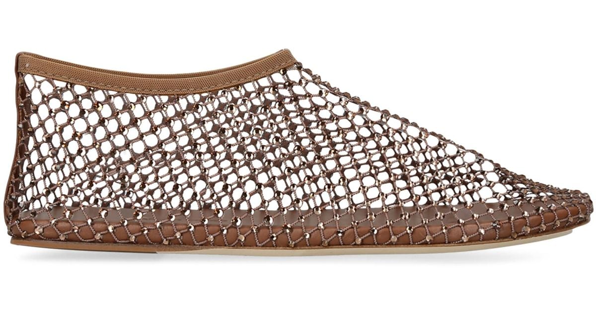 Christopher Esber Mesh Embellished Minette Ballet Flats in Brown | Lyst UK
