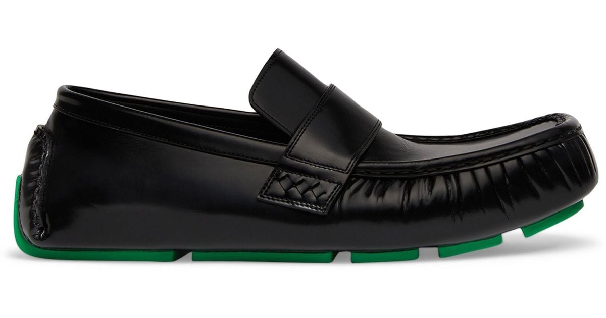 Bottega Veneta Leather Ride Driver Loafers in Black for Men | Lyst