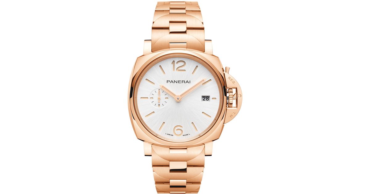 Panerai Rose Luminor Due Tuttooro Watch in Metallic for Men | Lyst UK