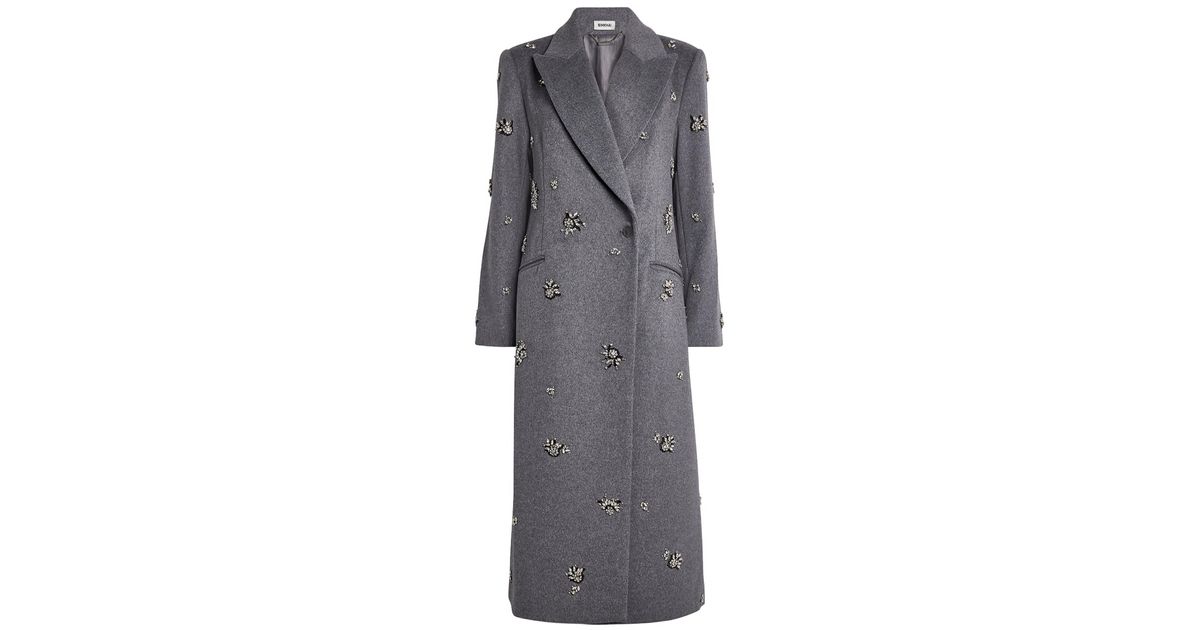 Jonathan Simkhai Wool-Blend Embellished Gianni Coat in Grey | Lyst UK