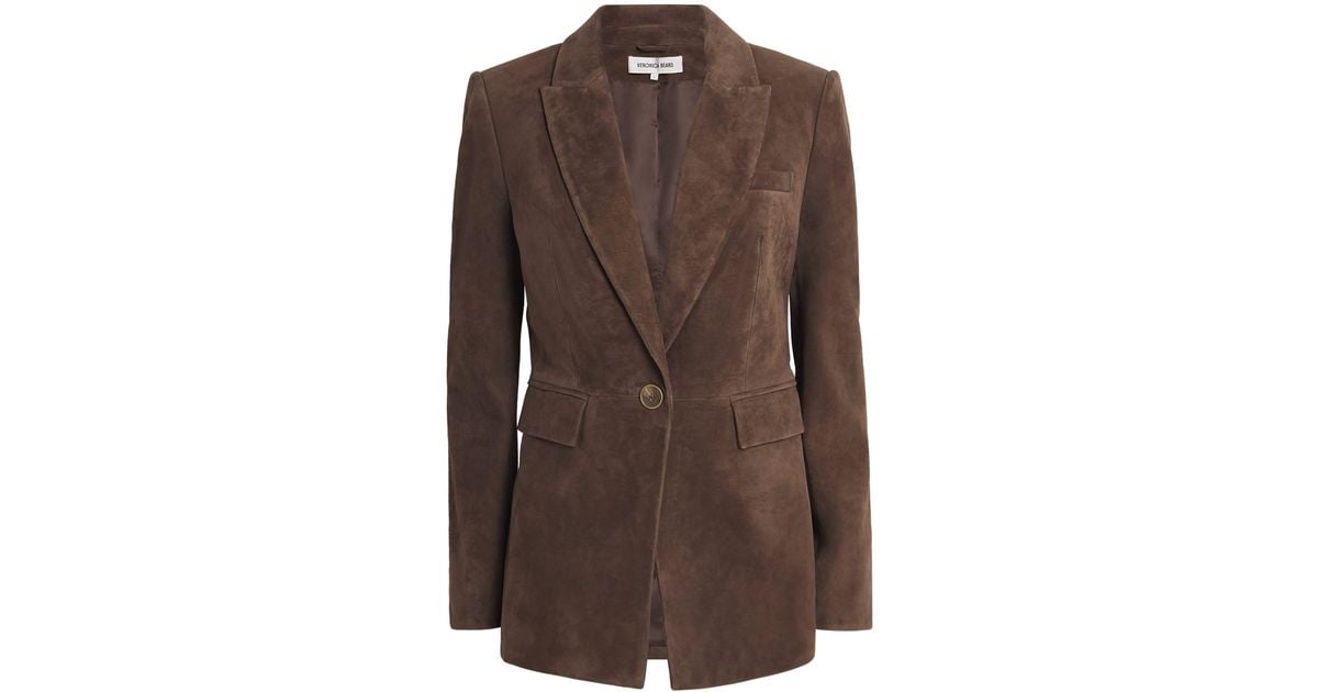 Veronica Beard Suede Duane Dickey Blazer in Brown | Lyst UK