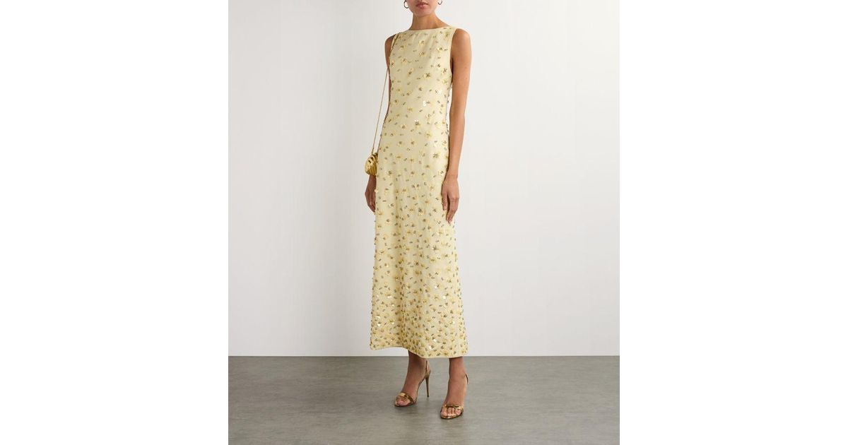 Jonathan Simkhai Embellished Claudia Maxi Dress in Metallic | Lyst