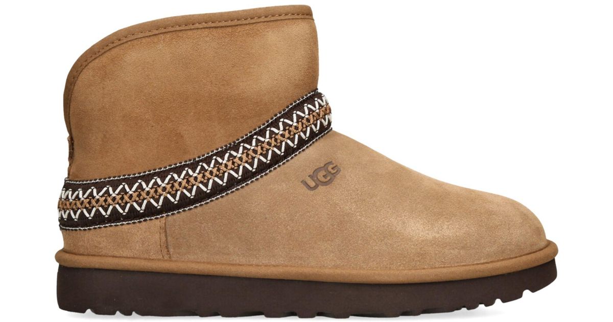 UGG Classic Mini Crescent Boots in Brown | Lyst