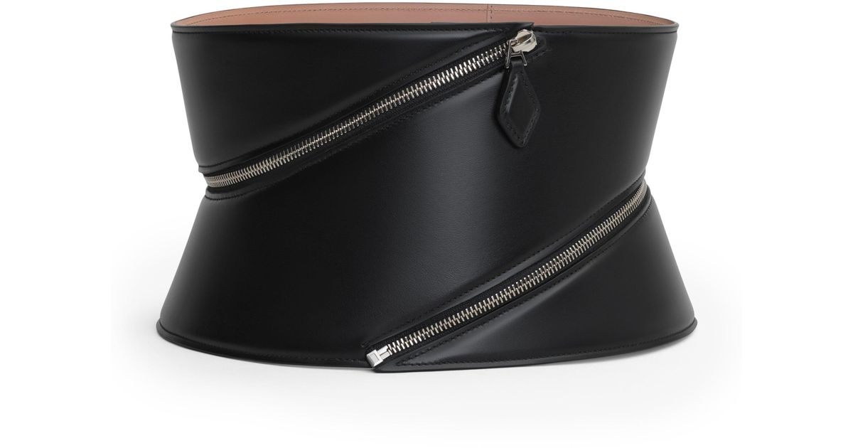 Alaïa Spiral-Zip Corset Belt in Black | Lyst