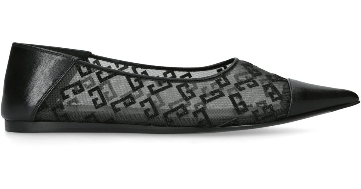 Givenchy Leather-Mesh Flat Me Ballet Flats in Black | Lyst