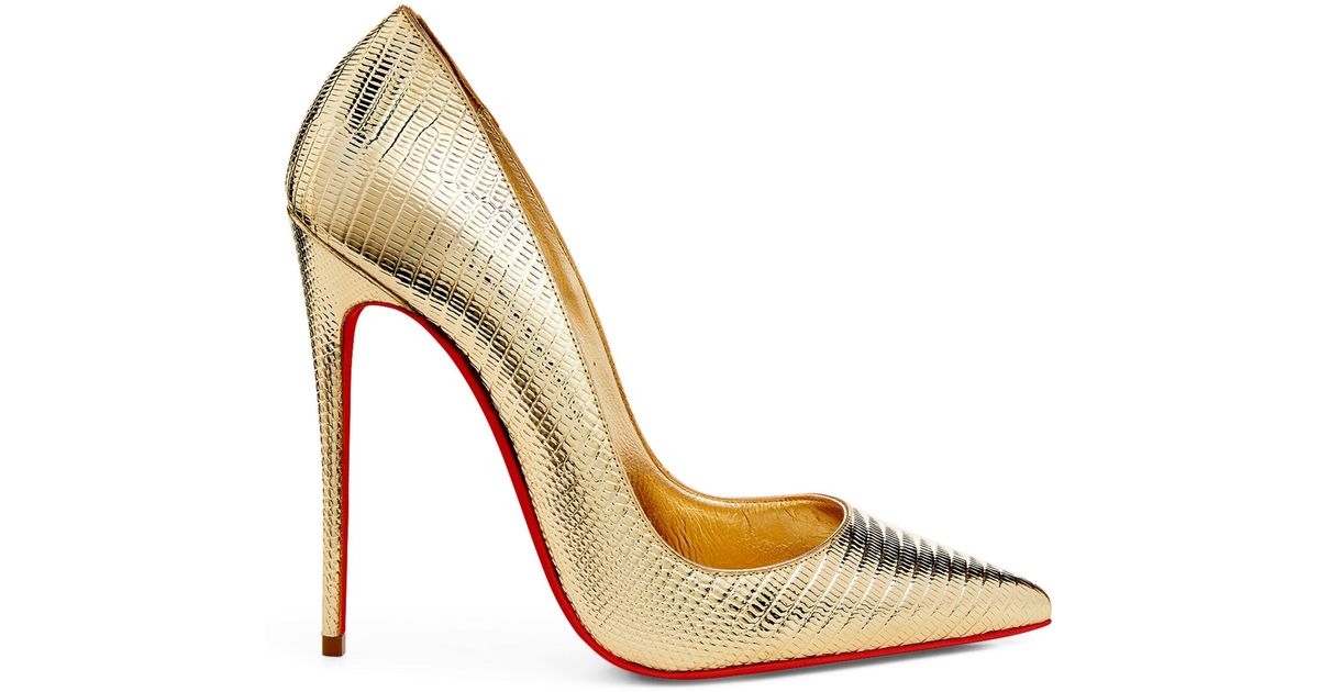 Christian Louboutin So Kate Leather Croc-embossed Pumps 120 in Red ...