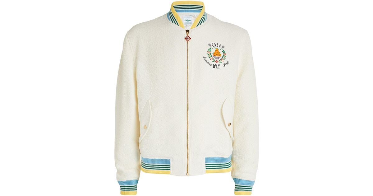 CASABLANCA Casa Way Bomber Jacket in White for Men | Lyst UK
