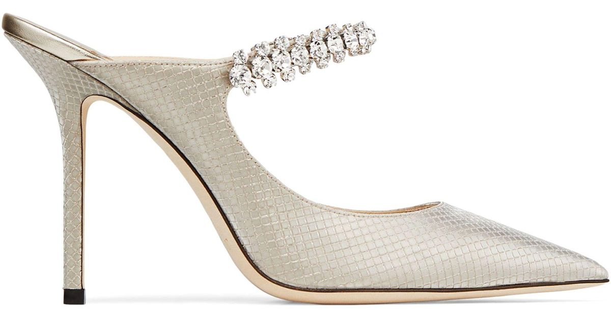 Jimmy Choo Bing 100 Metallic Mules Lyst