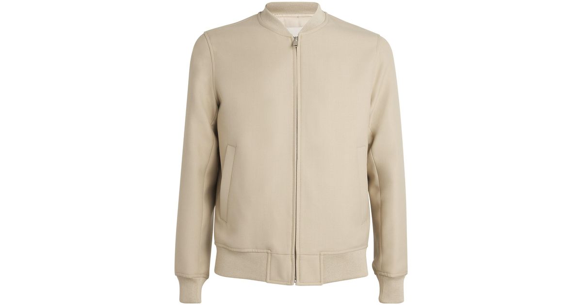Sandro Virgin Wool-Blend Bomber Jacket in Natural for Men | Lyst