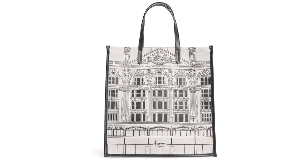 Harrods Building Shopper Bag in White | Lyst UK