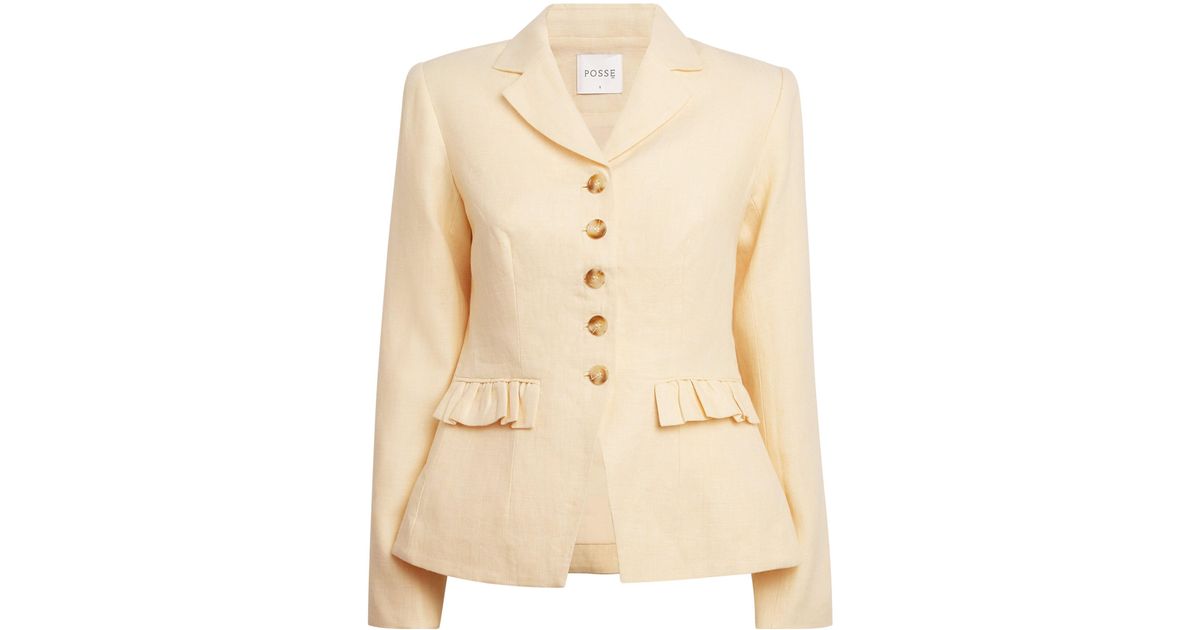 Posse Linen Matilda Jacket in Natural | Lyst