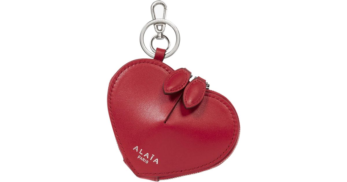 Alaïa Mini Leather Heart Purse in Red | Lyst