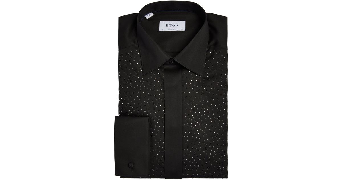Eton Crystal-embellished Tuxedo Shirt in Black for Men | Lyst