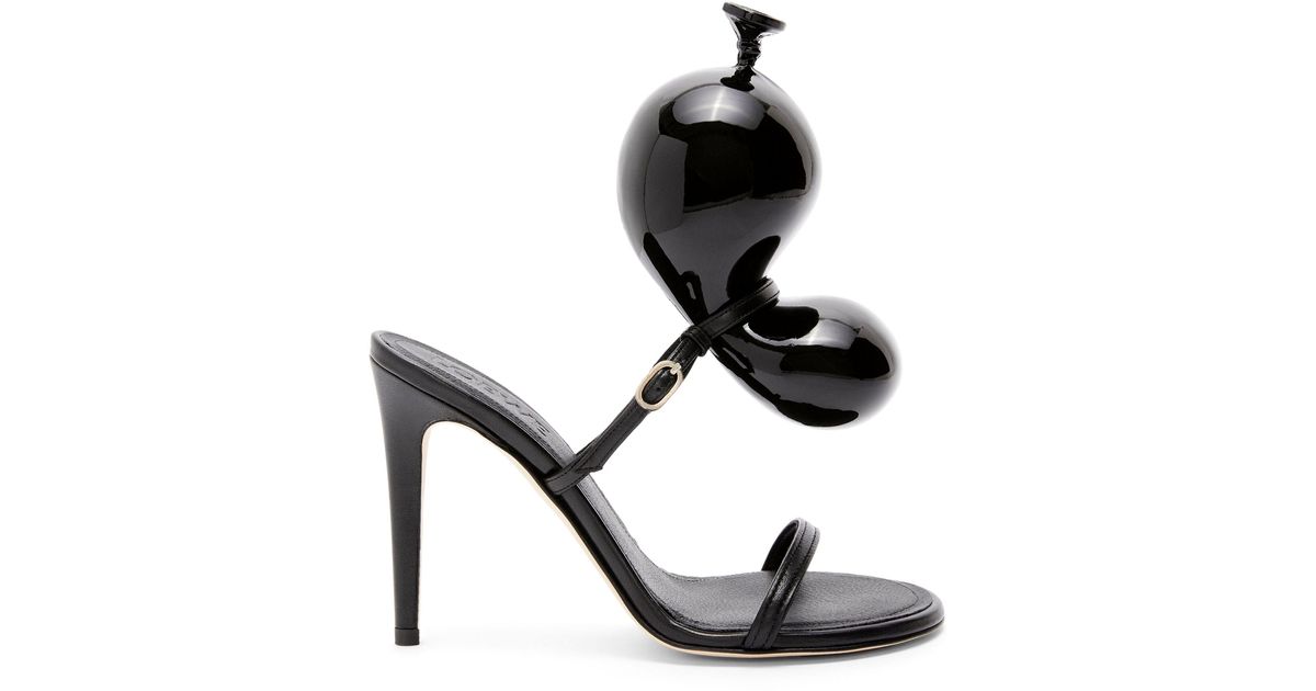 Loewe Leather Balloon Heeled Sandals 100 in Black | Lyst