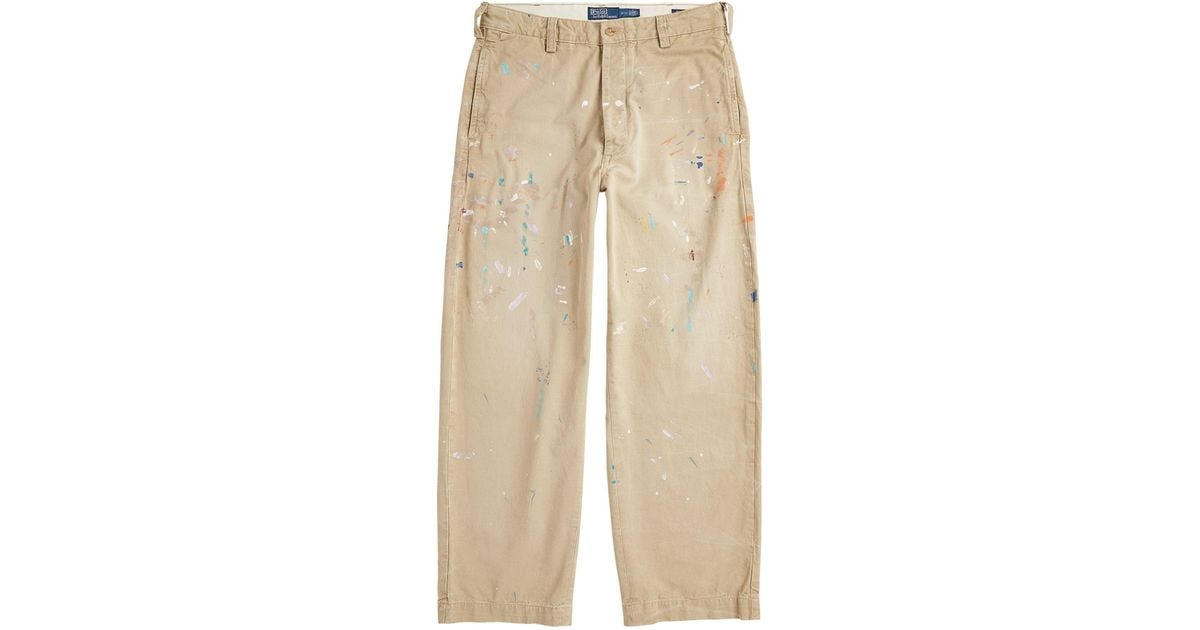Polo Ralph Lauren Cotton Paint-splatter Chinos in Natural for Men | Lyst Canada