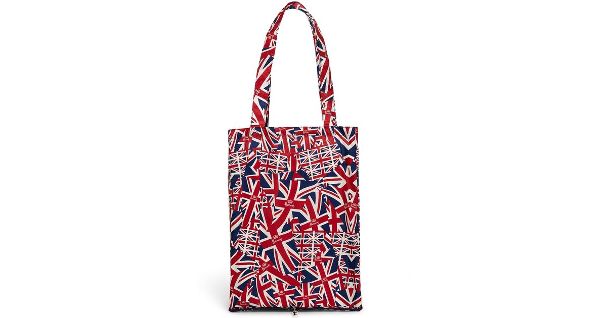 Harrods Recycled Union Jack Pocket Shopper Bag in Red | Lyst UK