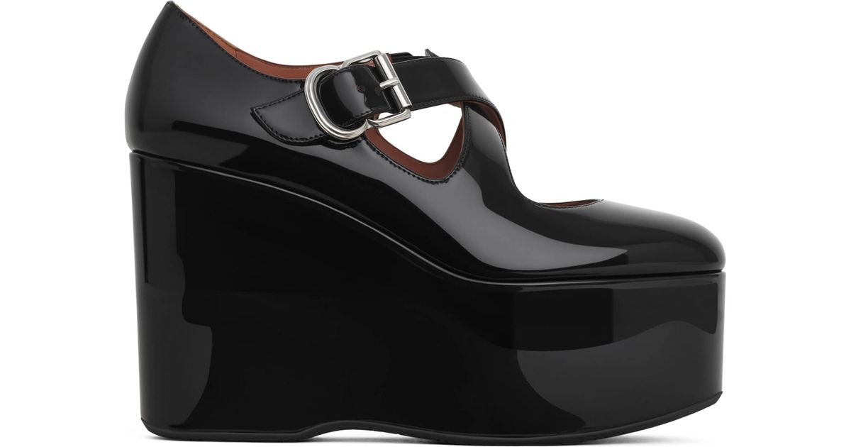 Alaïa Leather Criss-Cross Wedges 110 in Black | Lyst