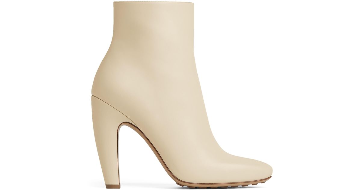 Bottega Veneta Calfskin Canalazzo Ankle Boots 100 in Natural | Lyst