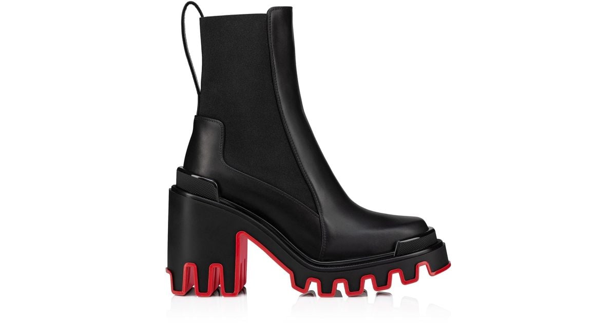 Christian Louboutin Marchacroche Dune Leather Heeled Boots 85 in Black ...